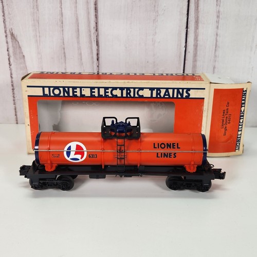 Lionel 6-6313 Lionel Lines Tank Car Single Dome Orange & Blue 1984 New ...