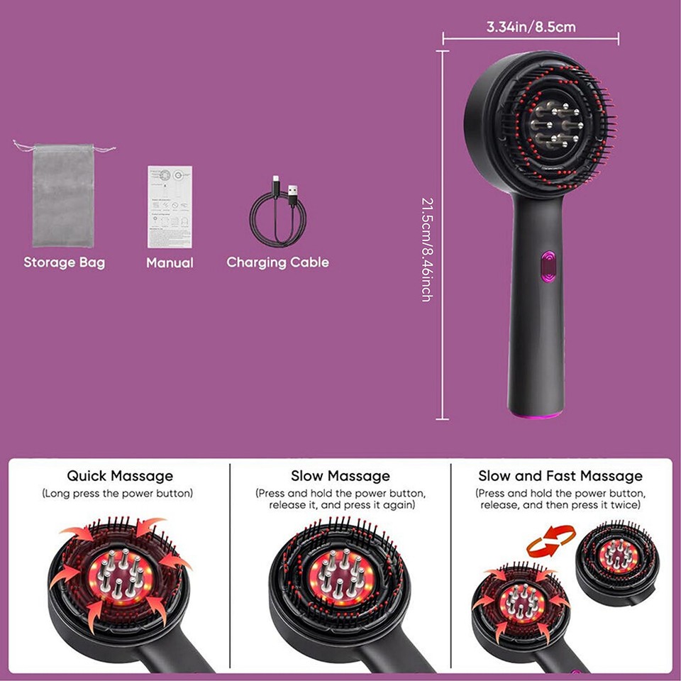 Electric Red Light Hair Brush for Hair Growth Hair Oil Applicator ...