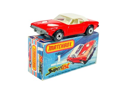 Matchbox Lesney Superfast MB1 Red Dodge Challenger White Interior w/J ...