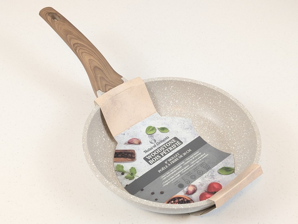 Natural Elements Woodstone 8" Skillet Frying Pan Beige Tan Cookware New ...