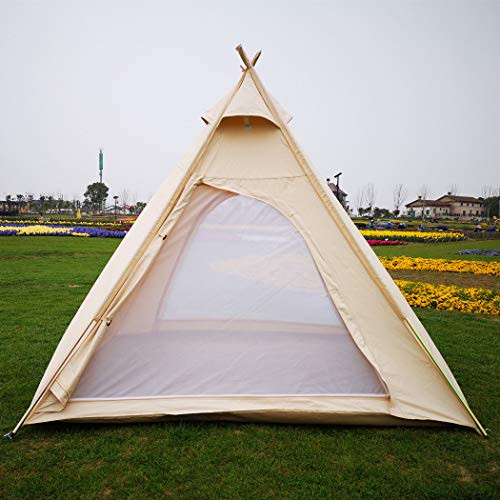 Outdoor 100% Cotton Canvas Waterproof Pyramid-Shaped Camping Tent ...