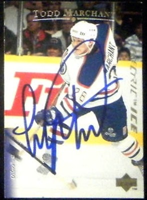 Todd Marchant Edmonton Oilers 1995-96 Upper Deck Electric ice Signed ...