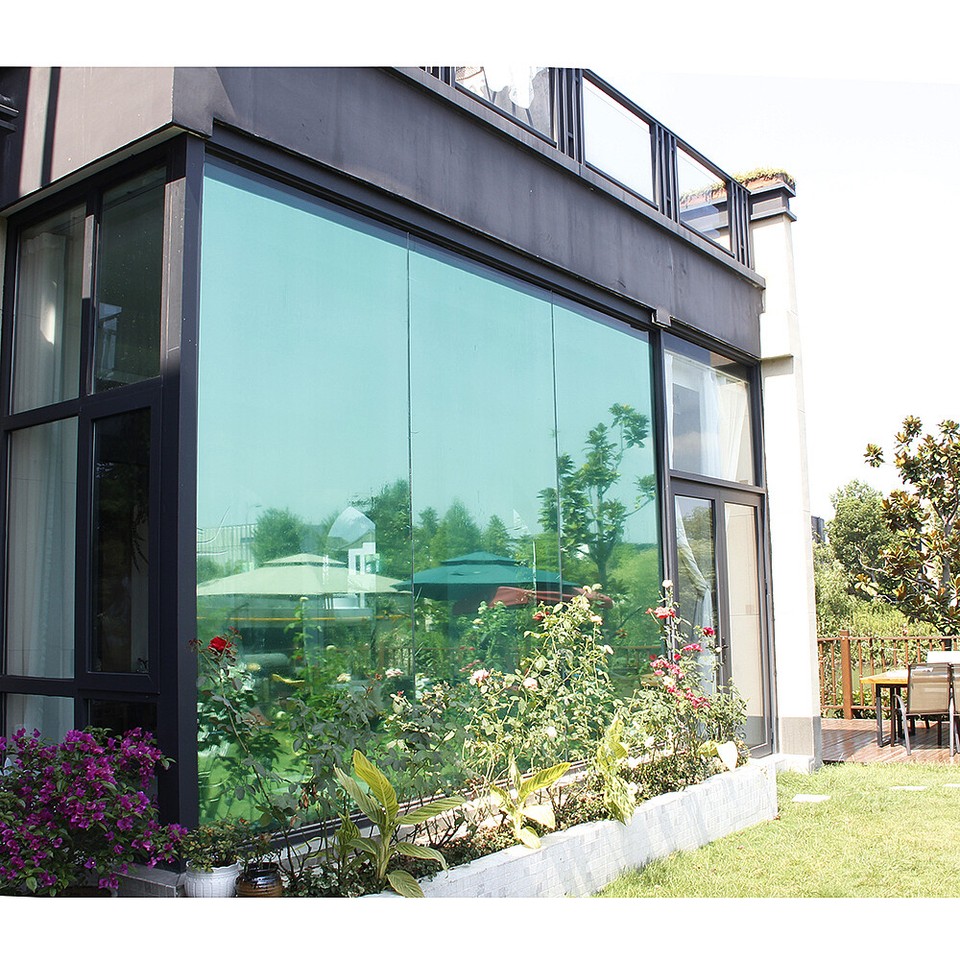 Reflective Window Tint Film Home Mall Silver&Green Privacy Glass ...