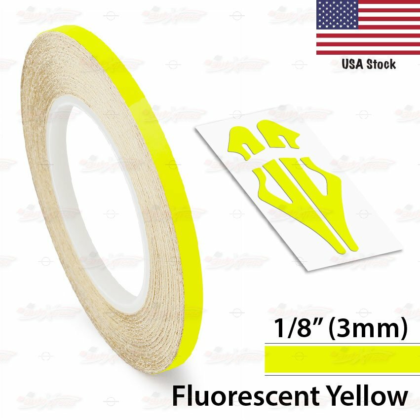 BRIGHT YELLOW Vinyl Pinstriping Pin Stripe Car Motorcycle Tape Decal ...