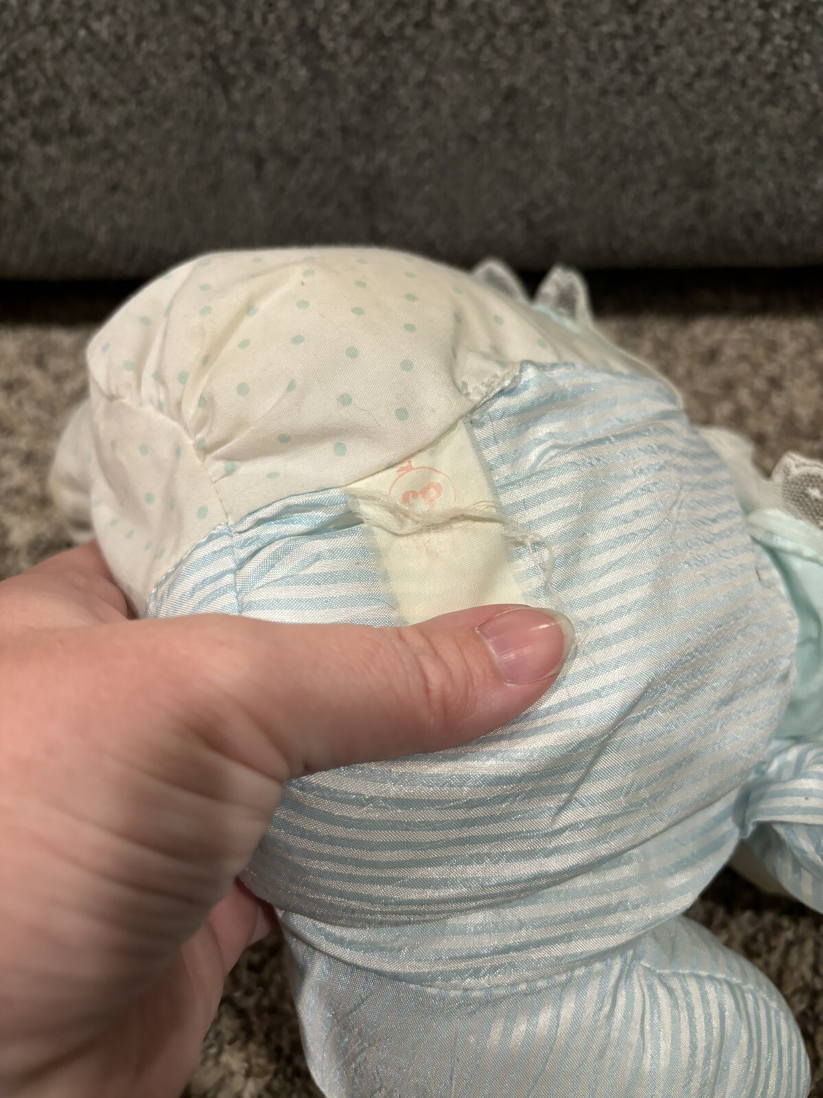 Fisher Price Baby Puffalumps Rattle Mouse Plush 1989 Blue Vintage ...