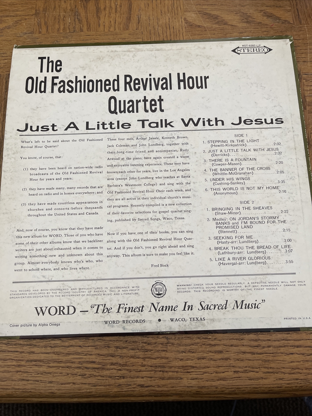 Old Fashioned Revival Hour Quartet Just A Little Talk With Jesus Album ...