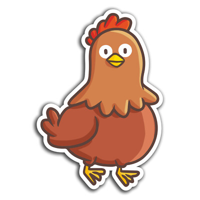 2 x 10cm Cartoon Chicken Vinyl Stickers - Travel Sticker Laptop Luggage ...