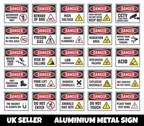 DANGER WARNING SAFETY Hazard Office Work Site Garage Pub Bar Wall UK ...