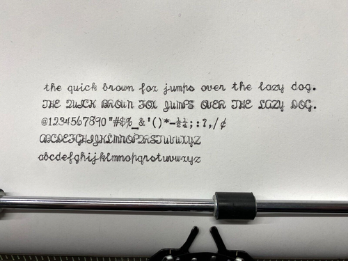 VERTICAL SCRIPT CURSIVE Smith Corona Silent 5S Portable Typewriter 1952 ...