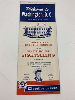 Vintage 1956 Welcome To WASHINGTON DC White House Travel Brochure | eBay