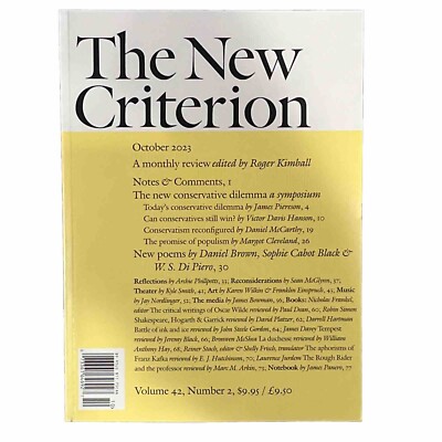 The New Criterion October 2023 Roger Kimball | eBay