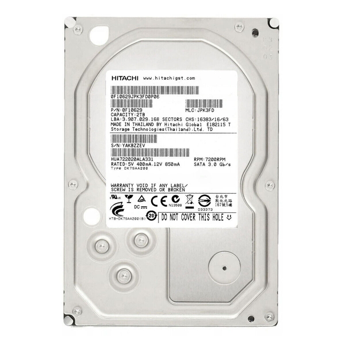 Hitachi HGST UltraStar A7K2000 2TB HDD, SATA, 3,5 Zoll Interne ...