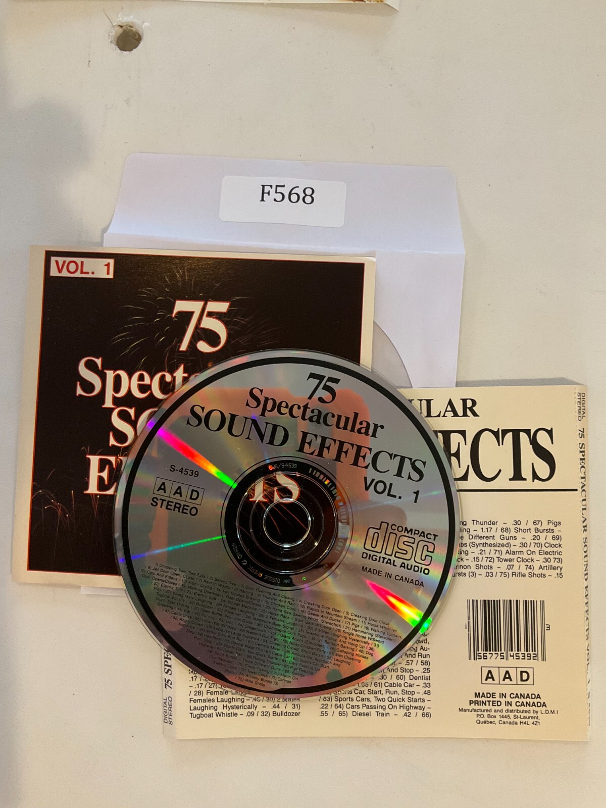 75 Spectacular Sound Effects Vol. 1 (CD) No Case No Tracking #F568 | eBay