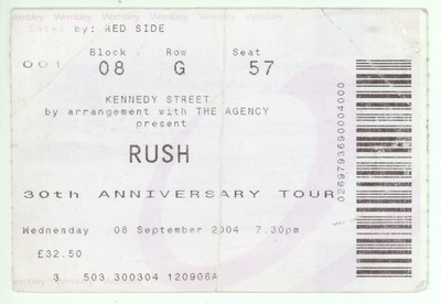 Rush the band 9/8/04 London England Wembley Arena Big Concert Rare ...