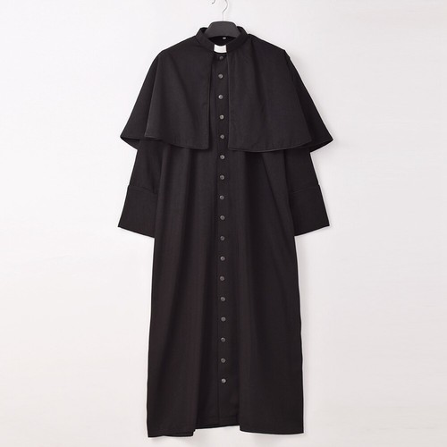 Black Priest Cassock Adult Catholic Roman Soutane Pope Missionary ...
