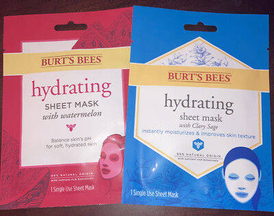 burt’s bees hydrating sheet masks 2 Pack 1 With Watermelon 1 With Clary ...