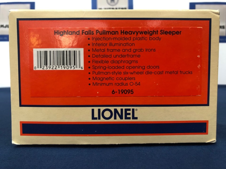 Lionel Pullman Highland Falls Heavyweight Sleeper Passenger Car 6-19095 ...