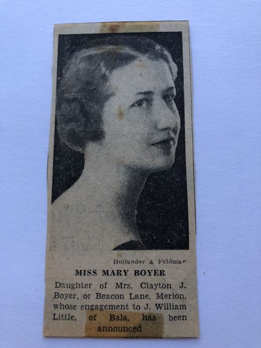 Miss Mary Boyer Newspaper Clipping Photo 1960s Engagement Announcement ...
