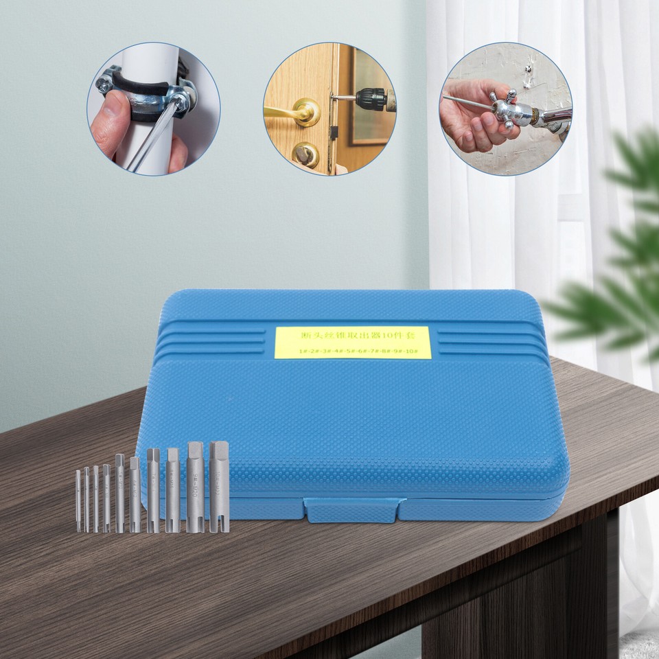 10pcs Broken Tap Extractor Removal Kit Screw Extractor Set 3/4 Claws 1 ...