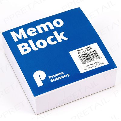 MEMO BLOCK WITH 400 SHEETS Jotter Block Note Pad Paper Cube Office Desk ...