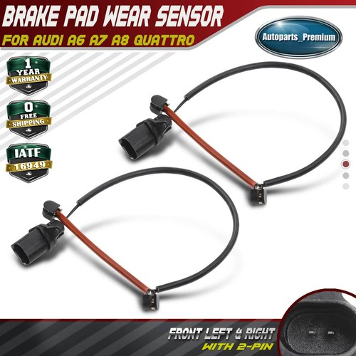 2x Front Disc Brake Pad Wear Sensor for Audi A6 A7 A8 Quattro w ...