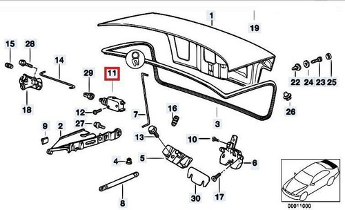 NEW BMW 3 E36 TAILGATE BOOT LID ACTUATOR 67118361140 ORIGINAL 67-11-8 ...