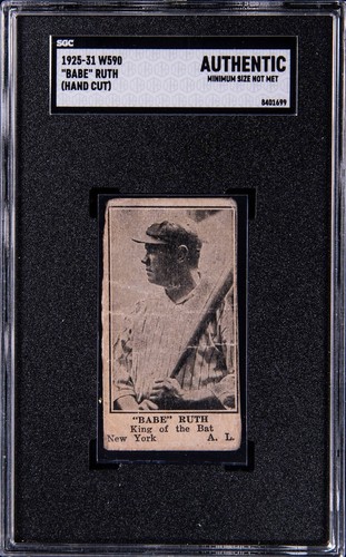 Rare 1925-31 W590 Babe Ruth "King of the Bat" SGC Authentic | eBay