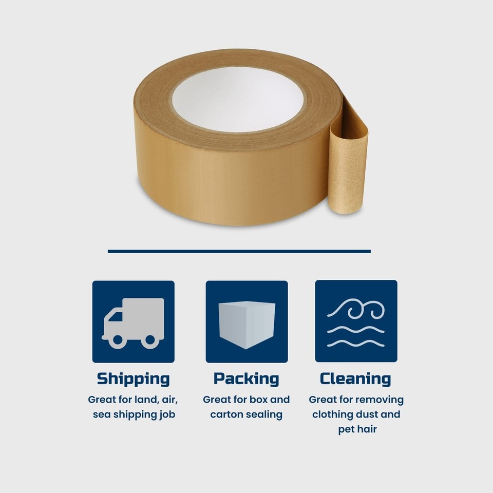 6 Rolls 2"x55 Yard Self-Adhesive Kraft Paper Carton Box Sealing Packing ...