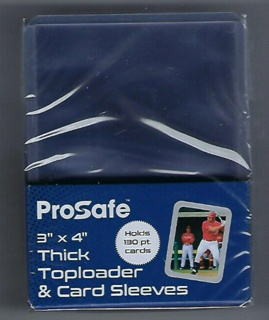 20 - Pro Safe 3 x 4 130pt Topload & Sleeves Card Holders SUPER THICK | eBay