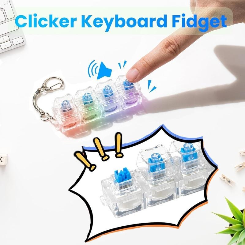 Keyboard Fidget Toys for Adults Keyboard Clicker with LED Light ...