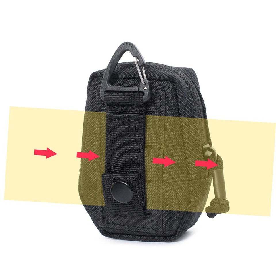 Tactical Molle Pouch Mini Wallet Key Bag EDC Zipper Small Waist Pack ...