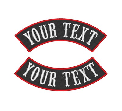 Custom Embroidered Top And Bottom Rocker Vest Biker MC Sew on Patch 12 ...