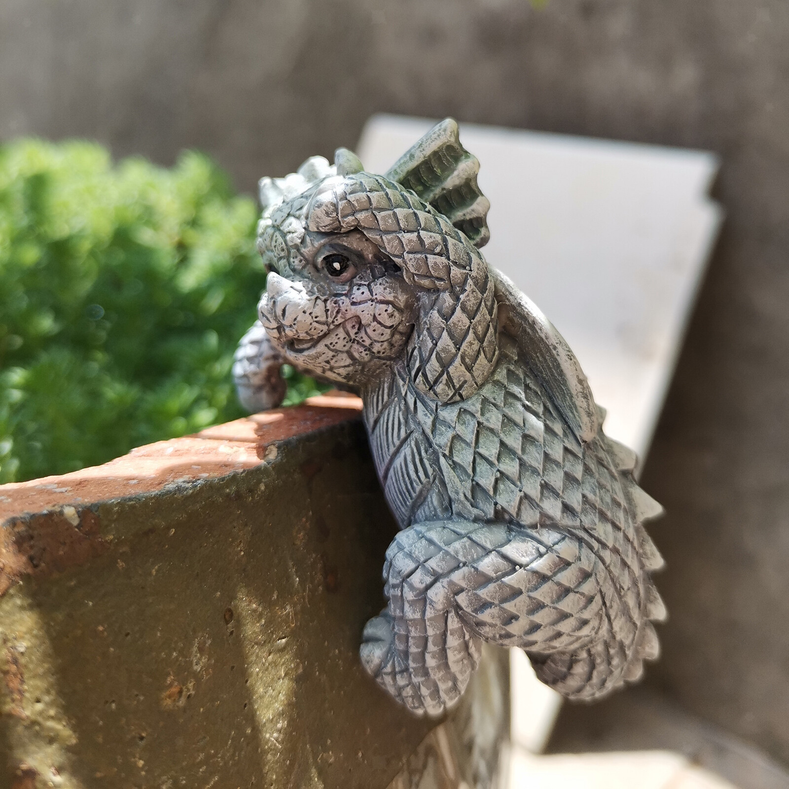 4x 3D Cute Garden Statue Planter Hanger Sculpture Animal Sill Fence ...