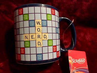 Hasbro Scrabble Crossword Game WORD NERD Coffee Cup Tea Mug 20 oz - NWT ...