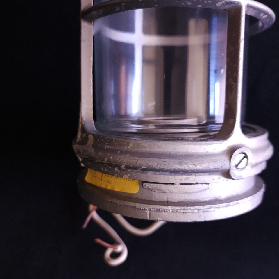 Industrial Appleton Light Fixture with Glass Cage Hanging Ceiling Metal ...