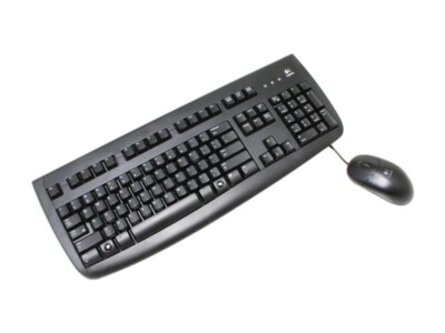 Logitech 967973-0403 Black wired PS/2 Standard Deluxe 250 keyboard w ...