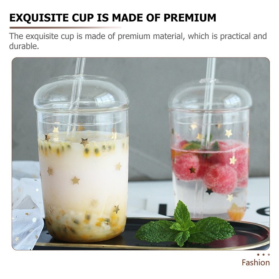 Household Beverage Cup Glass Smoothie with Fruit Juice Mug Container ...