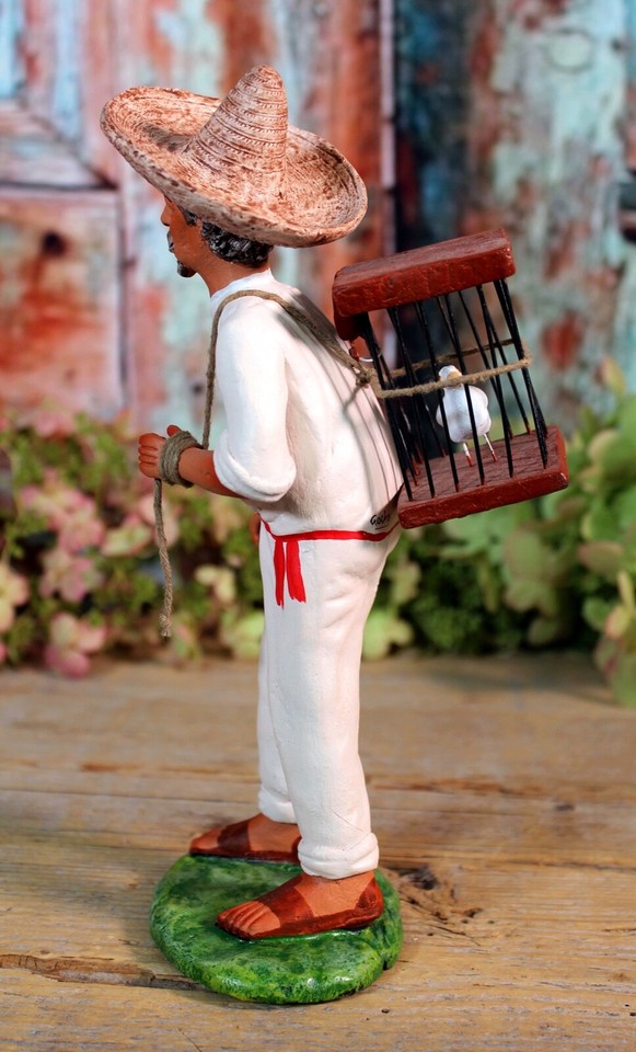 Peasant taking Caged Dove to Market Clay Handmade by Pablo Goche Mexico ...