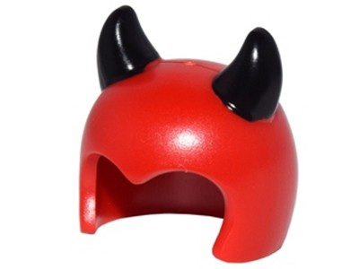 LEGO - Minifig, Headgear Mask Imp with Black Devil Horns Pattern - Red ...