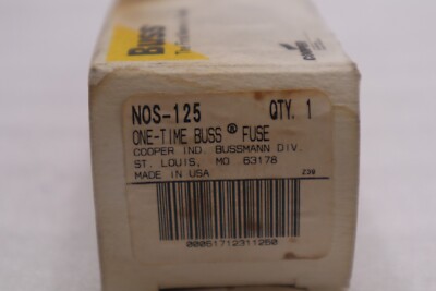 Bussmann Buss NOS-125 Amp Fuse One-Time 600 Volt Class H STOCK 2093A | eBay