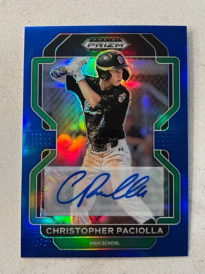 CHRISTOPHER PACIOLLA 2022 Panini Prizm Draft BLUE Prizm Autograph AUTO ...