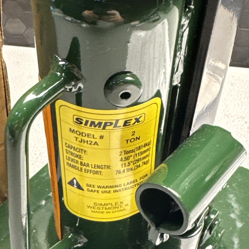 SIMPLEX TJH2A HYDRAULIC TOE JACK 2 TON. | eBay