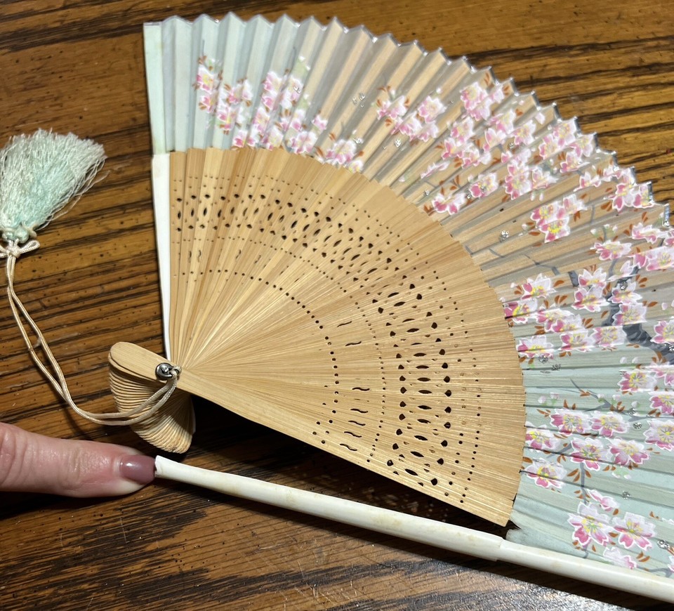 Vintage Hand Painted Decorative Asian Folding Fan Chinese | eBay