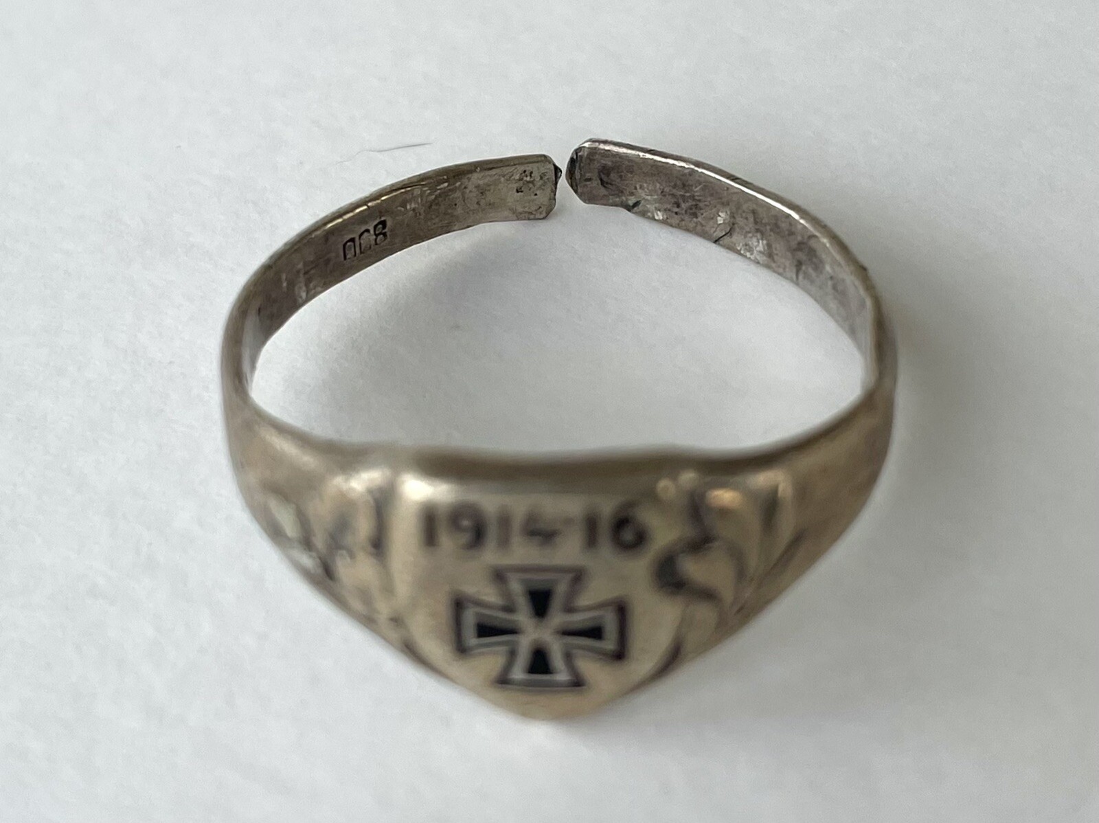 WW1 German Soldier Silver "1914-1916 Iron Cross" Patriotic Ring ...