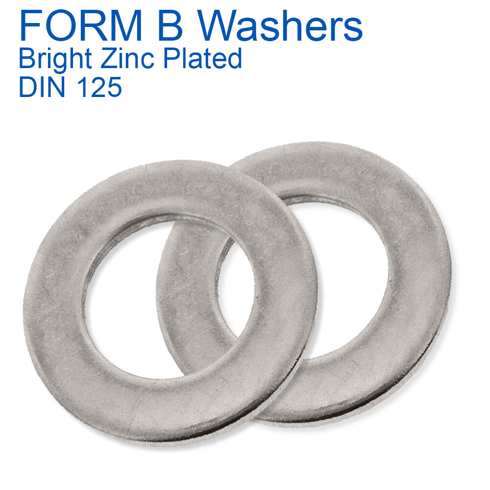FORM B FLAT THIN WASHERS ZINC M5 M6 M8 M10 M12 M14 M16 M18 M20 M24 M27 ...