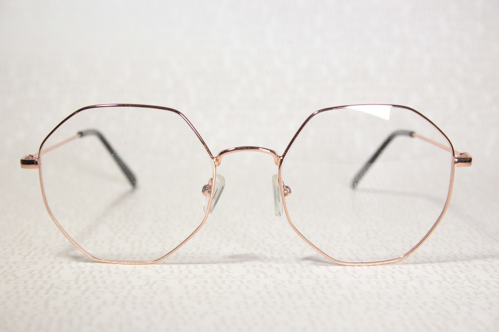 Medium Large SUNOPTIC 925G Rose Gold Color Octagonal Glasses Eyeglass ...