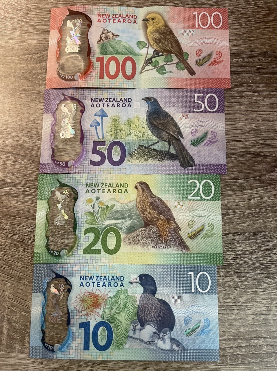 New Zealand Set 4 pcs 10 20 50 100 Dollars Polymer Circulated. 4 ...