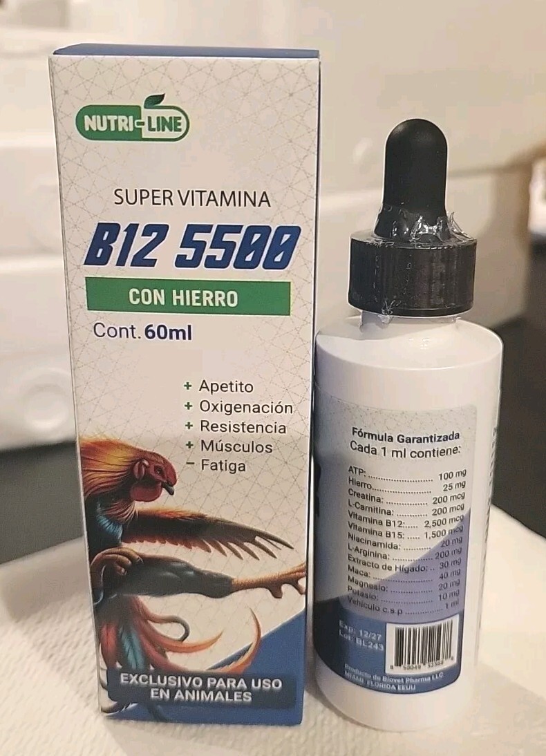 Super B12 5500 With Iron 60 ml By NUTRI-LINE, Super Vitamina B12 5500 ...