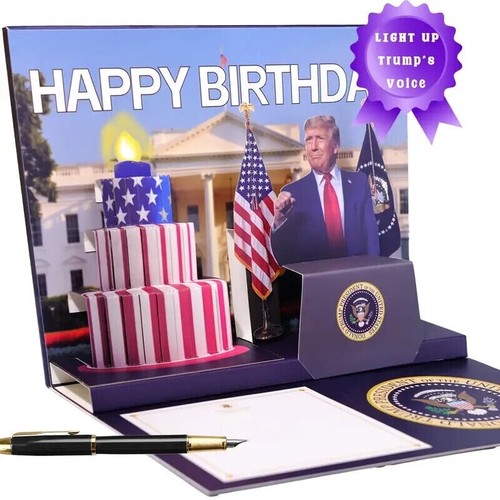 Pop-Up Donald Trump Birthday Card - Real Voice, Light & Sound, Unique ...