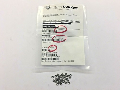 (32 PIECE LOT) MS35650-324 Plain Hexagon Nut, Thread Size: 1/8", Head ...